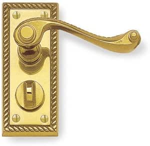 Frelan Hardware Georgian Brass Lever Privacy Door Handles : Amazon.co.uk: DIY & Tools