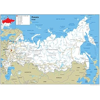 Russia Road Map - Paper Laminated (A2 Size 42 x 59.4 cm): Amazon.co.uk ...