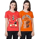 Buy VEERAA CLOTHING Women's Classic Fit T-shirt (Set of 3) (VRCWMCMB007 ...