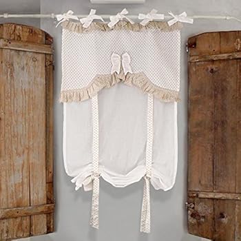 Rideau , Petit Rideau , Brise Bise Shabby Chic et Romantique - Cœurs ...