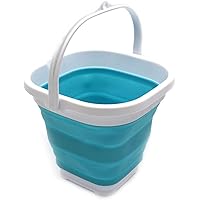 SAMMART 5L Square Collapsible Plastic Bucket - Foldable Square Tub ...