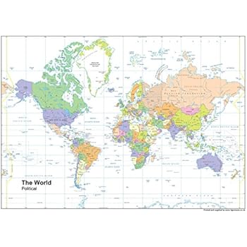 World Political Map - Paper Laminated - A0 Size 84.1 x 118.9 cm: Amazon ...