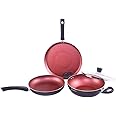 Buy Wonderchef Galaxy Cookware 4 Piece Set | Kadhai with Lid, Fry Pan ...