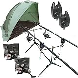 OAKWOOD Deluxe Full Carp fishing Set Up With Rods, Reels, Alarms, 42 ...