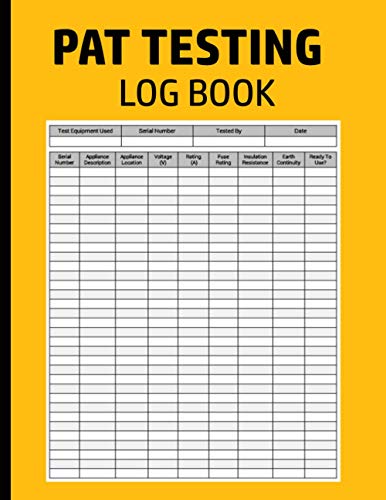 Pat Testing Log Book: Electrical Appliances Safety Certificate ...