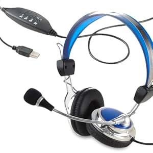 USB Stereo skype headsets Headset Headphone with Mic: Amazon.co.uk ...