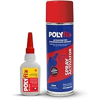 Polyfix High Viscosity Cyanoacrylate Instant Glue and Spray Activator ...