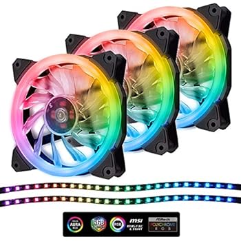 EZDIY-FAB 120mm Addressable RGB LED PWM Fan,with LED Strips ...