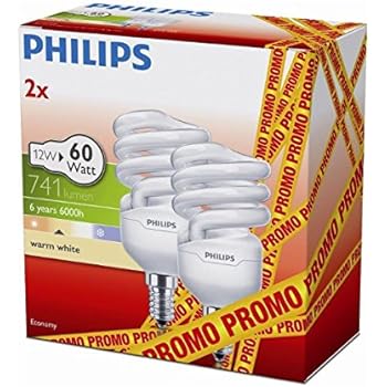 Philips Tornado 8W E14 SES CFL Spiral Light Bulb: Amazon.co.uk: Lighting