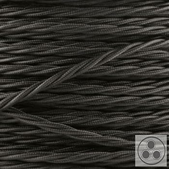 Textile Cord - Fabric Cord Power, 3 Core, 1.5 mm², GWH Black: Amazon.co ...