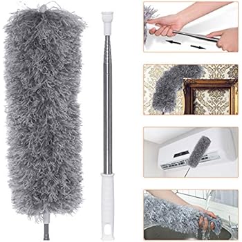 Feather Duster Extendable with Stainless Steel Extension Pole, 110 ...