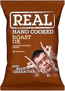 Real Crisps Hand Cooked Roast Ox Flavour 35g (24 Bags) : Amazon.co.uk ...