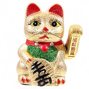Ceramic Oriental Chinese Lucky Waving Cat. Maneki Neko Feng Shui Cats ...