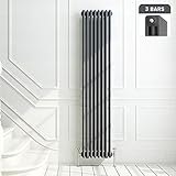 iBathUK | 1800 x 380 mm Traditional Cast Iron Anthracite Triple Column ...