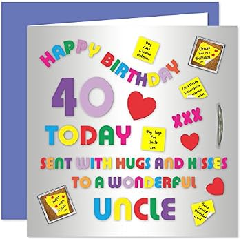 Brother`s 40th Birthday Card - 'Happy 40th Birthday Brother' - Great ...