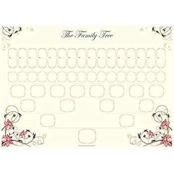 Family Tree Chart - 10 Generation Bowtie on Parchment Paper: Amazon.co ...