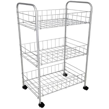 3 Tier Multi Purpose Vegetable Food Storage Rack Kitchen Chrome Trolley ...