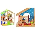 Hape E3401 All Season House- Fully Furnished Wooden Dolls House & E3456 ...