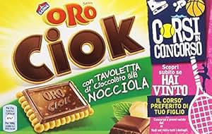 Oro Biscotti Ciok con Tavoletta di Cioccolato alla Nocciola - 250 gr ...