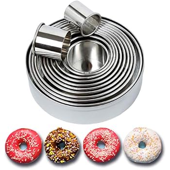 JOKUMO 9 Piece Extra Large Chef Grade Plain Round Pastry/Cookie Cutter ...