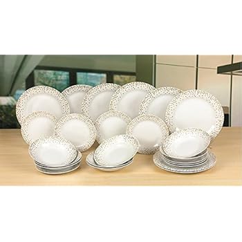 24 Piece Gold Spot Dinner Set: Amazon.co.uk: Kitchen & Home