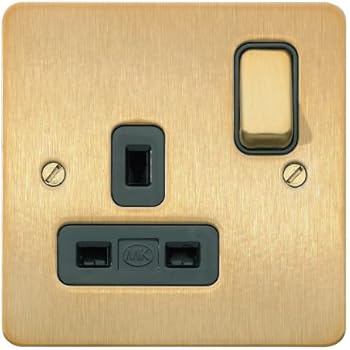MK Aspect K24357SAGB Single Dual Earth Switch Socket with Double Pole ...
