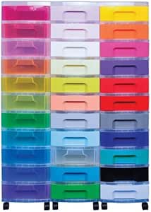 Really Useful Storage Unit - 33 x 7L - Clear Tower Rainbow Drawers ...