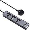 LIPWEL Extension Lead with USB Slots Power Strip 3 Way Extension Cords ...
