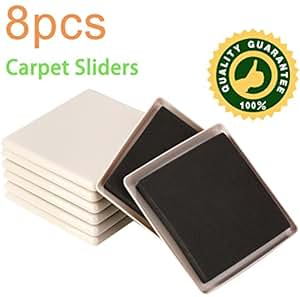 8 PACK 5 Inch Reusable Furniture Slider for Carpet,Square Furniture ...