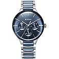 Titan Ceramic Fusion Quartz Multifunction Blue Dial Silver Dual-Toned ...