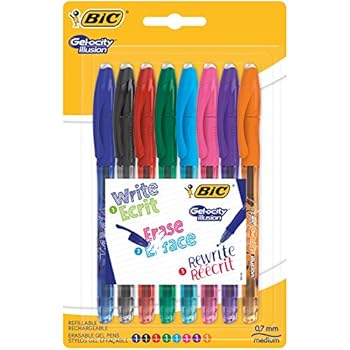 BIC Gel-ocity Illusion Erasable Pens Medium Tip (0.7 mm) Assorted ...