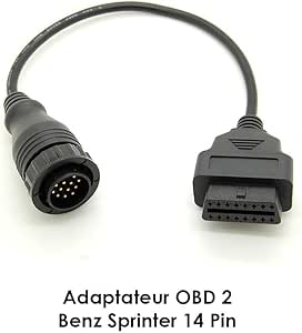 Mercedes Benz Sprinter 14 Pin to OBD OBD2 Diagnostic Adapter Cable ...