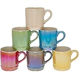Dawsons Living Multi-Coloured Stoneware Mugs Set - Wide Tea Coffee and ...