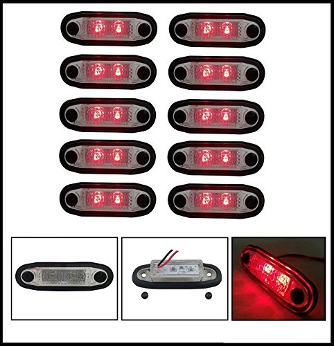 Buy Other 10 X LED FLUSH RED MARKER BARS LIGHTS INDICATOR LAMPS 24V ...