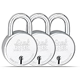 Link Lock Brass S Round 65Mm_Double Locking Padlock (Silver, Pack of 4 ...