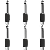 5PCS RCA to 6.35mm Jack Adapter - 1/4 Inch Connector to Single Phono ...