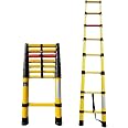 PRO STEP Fibreglass Telescopic Fiberglass Extension Ladder Compact Non ...