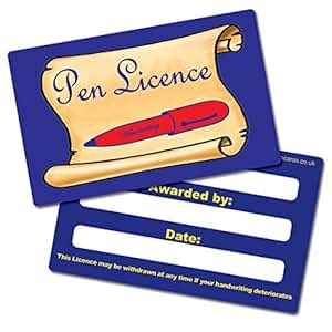 Pen Licence CertifiCARD School Rewards Blue x 10 - Primary Teaching ...