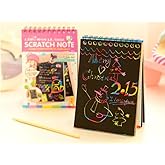 GLUN® Scratch Notepad with Magical Rainbow Color, Pencil Stick Notepad ...