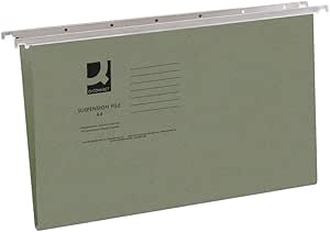 Q-Connect Foolscap Tabbed Suspension Files (Pack of 50) KF21001, Green ...