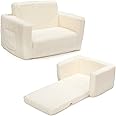 BEJOY Kids Sofa Bed 2-in-1 Flip Out Cuddly Sherpa Toddler Couch ...