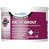 2 x Bond It 1.5kg Fix N Grout Tile Adhesive Internal Use Ideal for Showers and Wet Rooms D2 ...