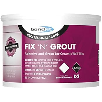 3.75Kg Brilliant White Fix 'N' Grout - Ready Mix Tile Adhesive & Grout ...