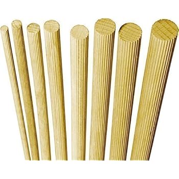 Wooden Dowel Rods 10 x 1000 mm Grooved Pack of 5: Amazon.co.uk: DIY & Tools