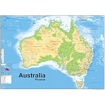 Australia Physical Map - Paper Laminated - A1 Size 59.4 x 84.1 cm ...