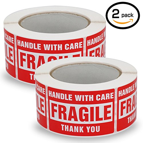 Buy BETCKEY - Red Warning Shipping Labels/Stickers, Handle with Care ...