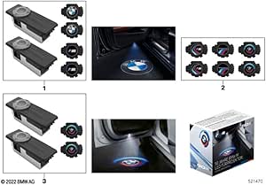BMW Genuine LED Door Projectors 50 Years M 68mm 63315A64CE6 : Amazon.co.uk: Automotive