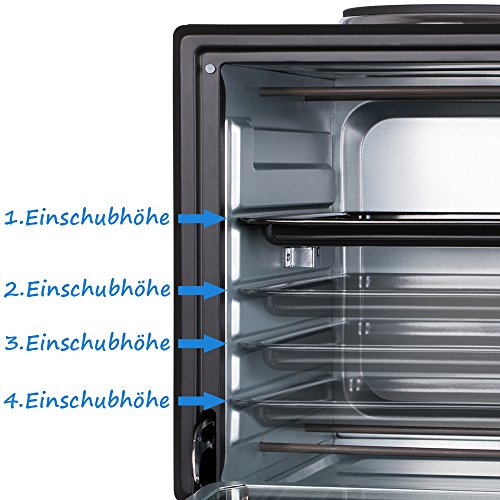 45 Liter 3200 Watt Mini-Backofen mit Kochplatten | Drehspieß und Umluft ...