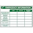 300mmx200mm Emergency Information Sign Sticker Self Adhesive : Amazon ...