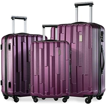 2408 Wavy Multicolour Rainbow Set of 3 Suitcases - Super Lightweight 4 ...